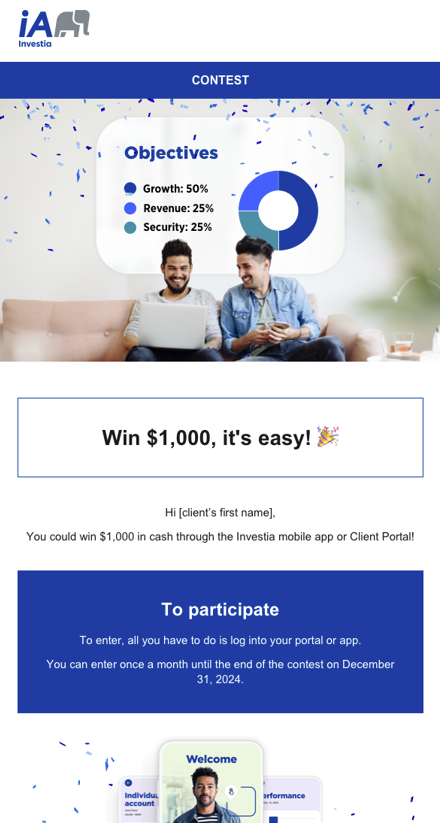 Digital Adoption Campaign – Client Contest Email